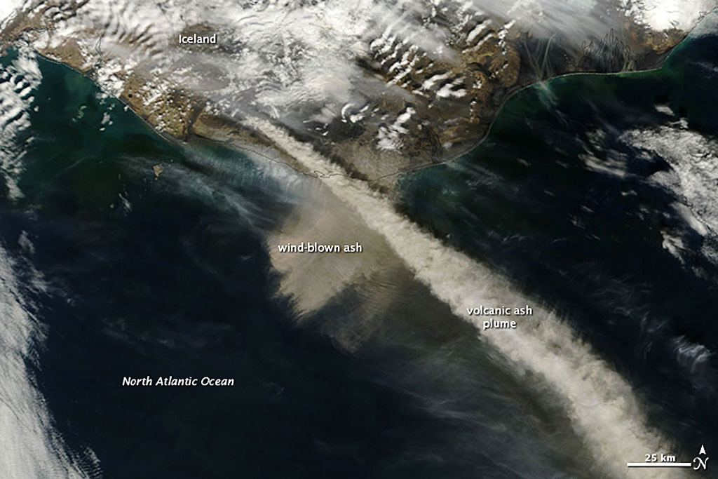 Latest Satellite Image of the Eyjafjallajökull Volcano Ash Cloud ...